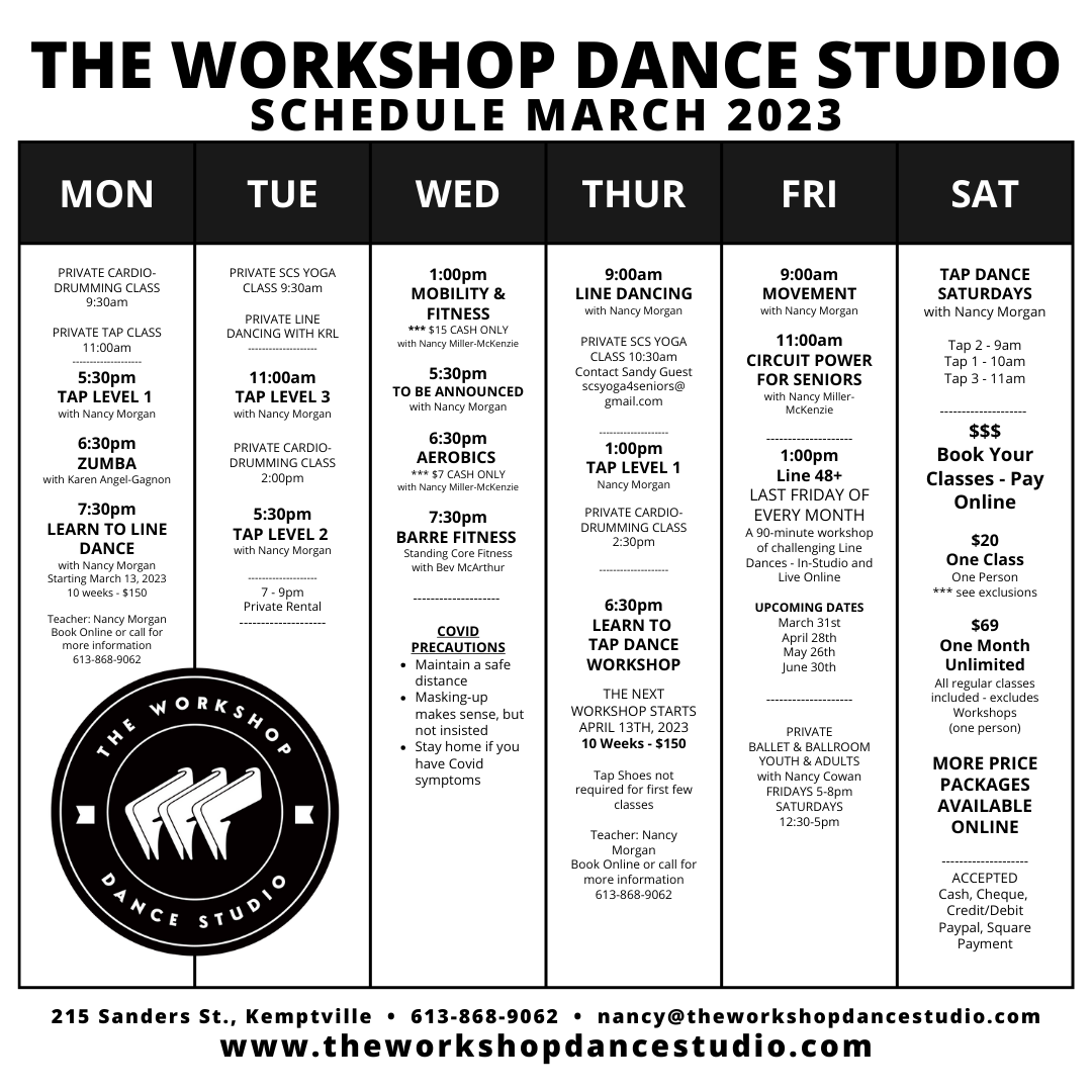 Class Schedule – The Workshop Dance Studio